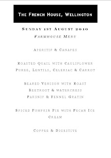 The French House: Menus