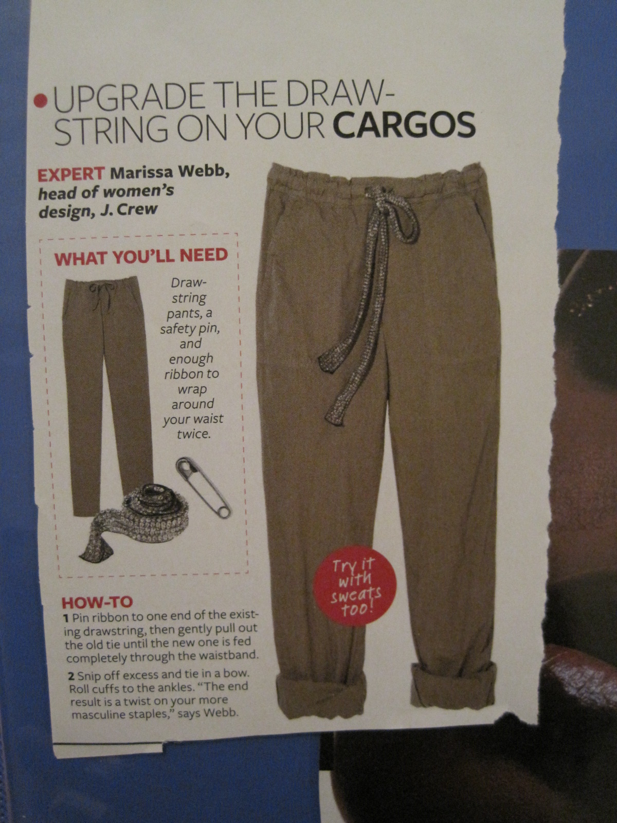 The Chambray Countess: DIY Project: Pant Drawstring Revolution!