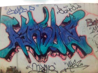 Graffiti syles Font: Blue Graffiti Art Alphabet Walls