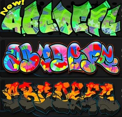 new graffiti: 3 New Style Graffiti Alphabet Graphics