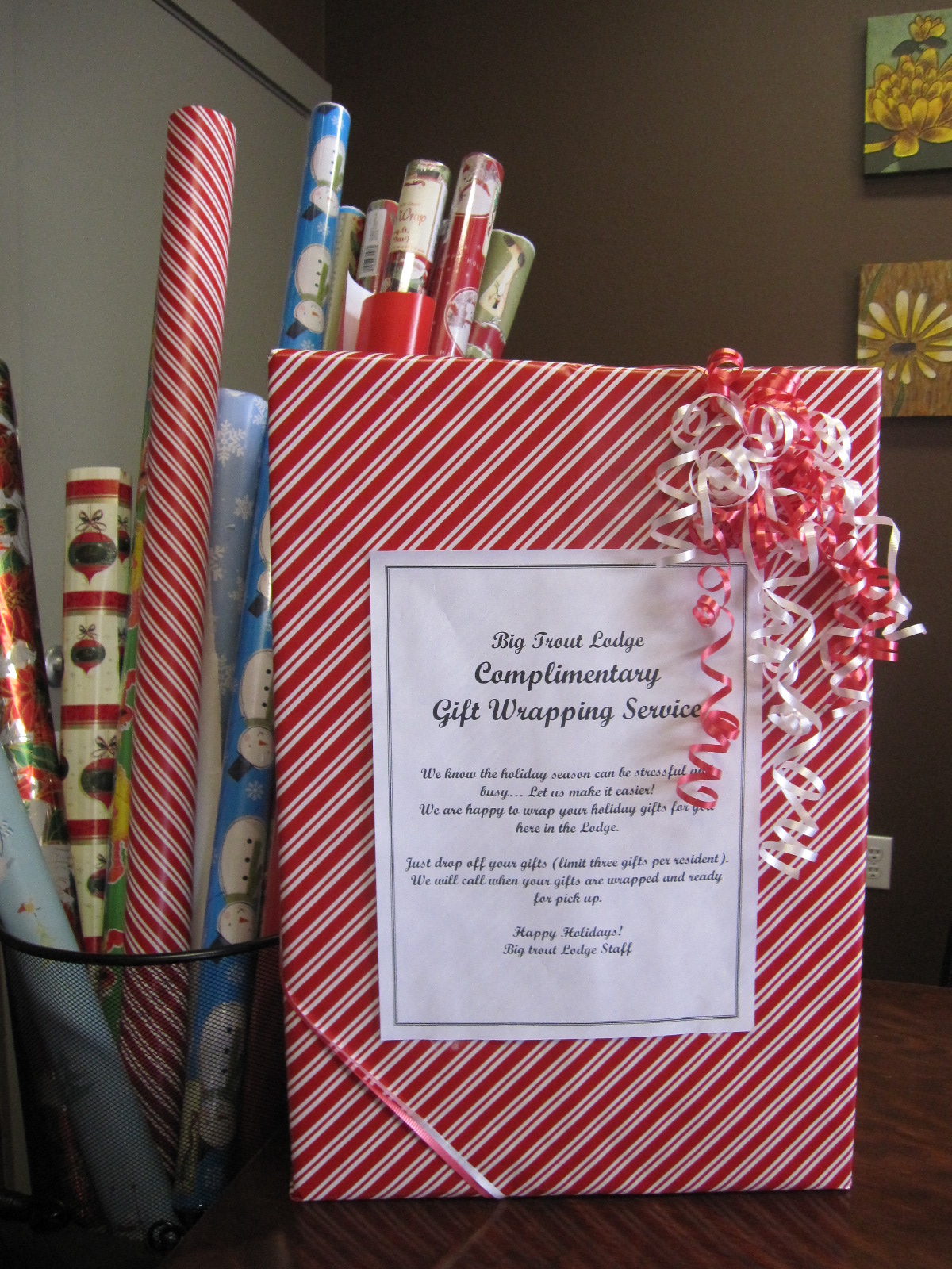 Big Trout Lodge: Complimentary Gift Wrapping Service