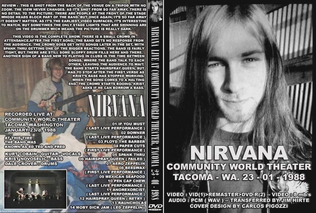 BANCA DO ROCK Rock Concert DVD: 1148 - DVD NIRVANA 1988 - BOOTLEG