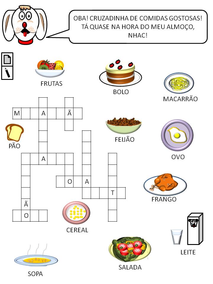 Blog do Amigo Nicola: PALAVRAS CRUZADAS - COMIDAS