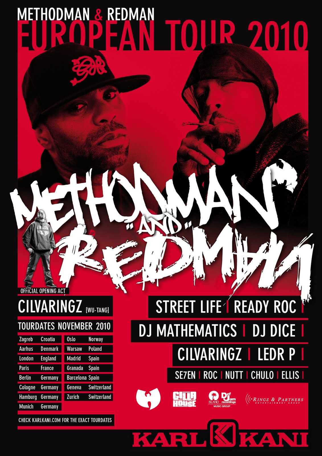 Method Man & Redman European Tour 2010 powered by Karl Kani: Poster