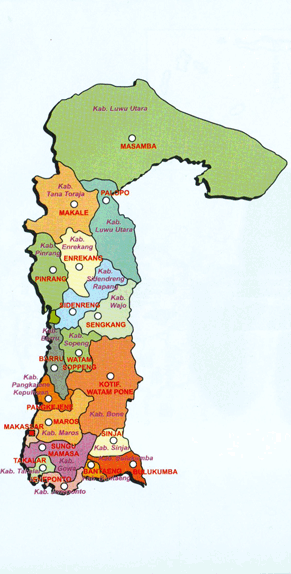 Berikut ini 24 kabupaten/Kota di provinsi Sulawesi Selatan | garaber