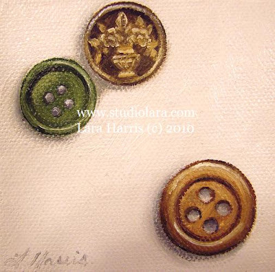 A Vintage Touch: Vintage Buttons... A Pair of Paintings in OIL