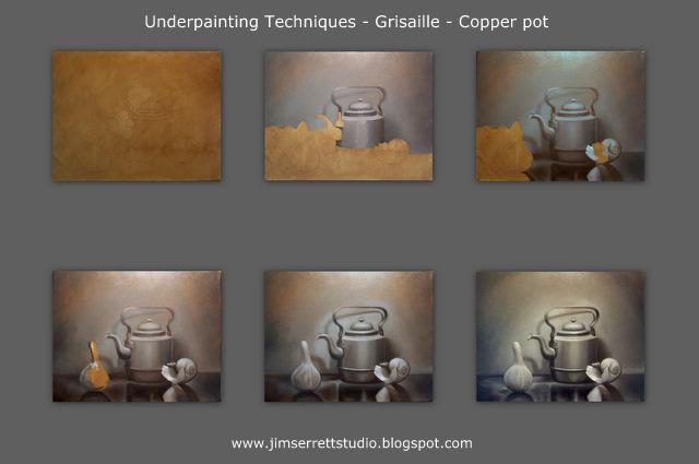 Jim Serrett Studio: Underpainting Techniques - Grisaille - Copper Pot