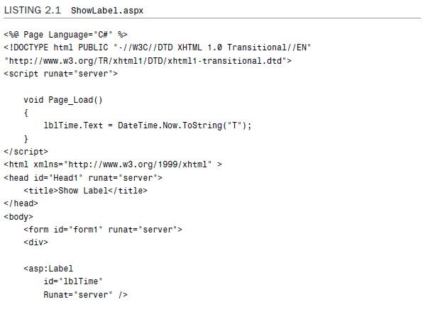 ASP.NET: Using the Standard Controls
