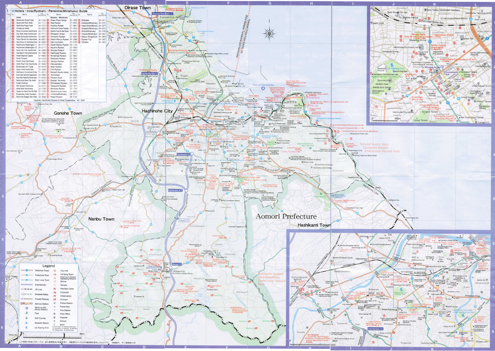 Traveling around Misawa, Japan: Hachinohe City Maps