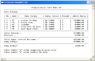 Fitria: program kasir...Toko Buku V3