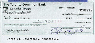 El salvador conocimiento espiritual de Dios: Un cheque extendido por Dios