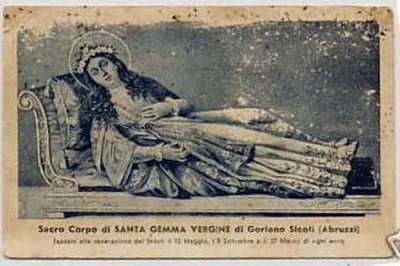 St Gemma Galgani: Santa Gemma of Goriano Sicoli -The other Saint Gemma