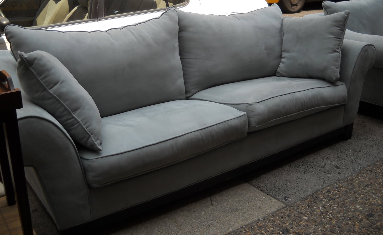 Furniture Designer: Modern House Design Ideas: Blue Microfiber Couch $275