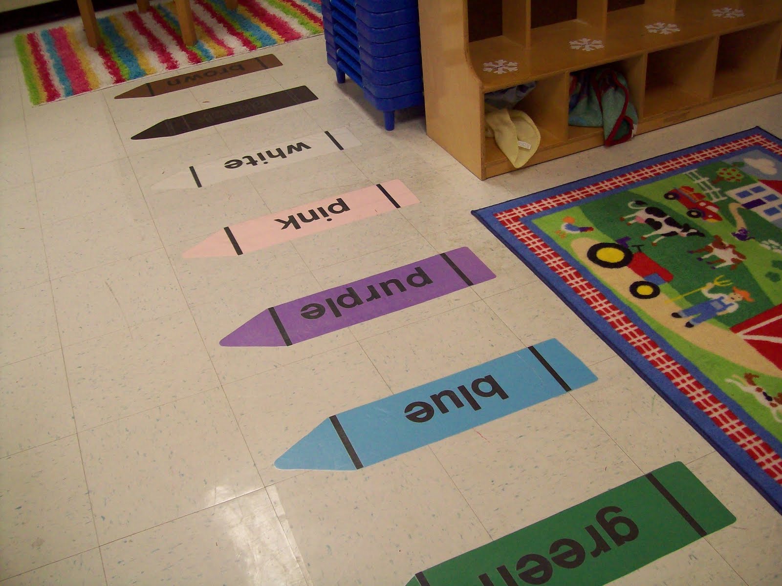 Little Fun; Little Learning: Line Up By Colors with Floor Crayons