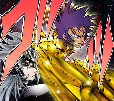 Saint Seiya Gallery: [Lost Canvas] Cancer Manigold Vs Thanatos ...