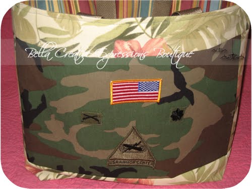 Bella Creative Expressions Boutique: Military Tote Bag