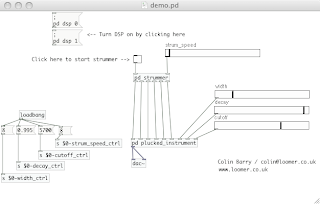High-pass Filter: Karplus-Strong guitar string synthesis with Pure Data