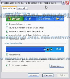 Barra de Tareas y Menú Inicio (Panel de Control - Parte 6 ...
