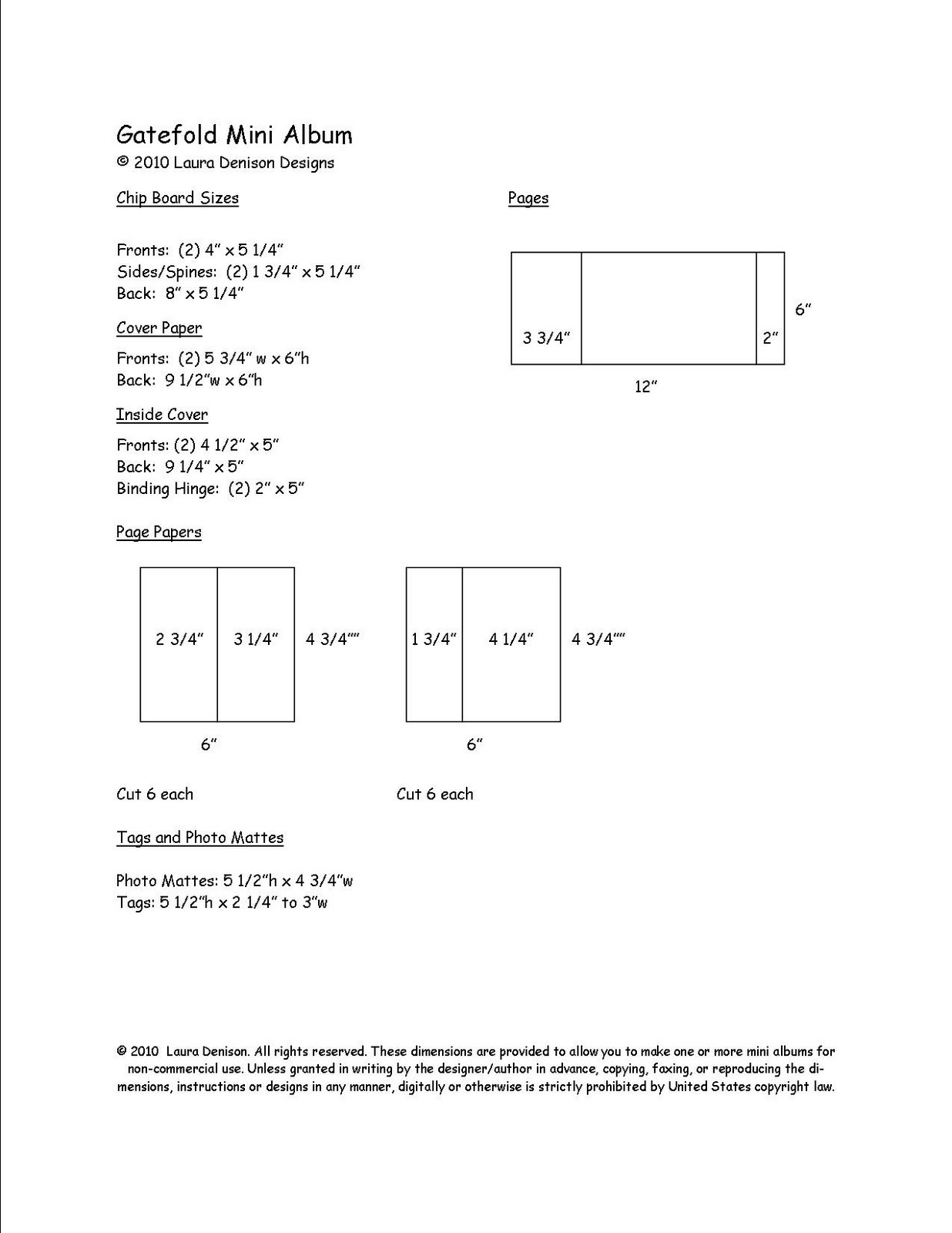 Gatefold Mini Dimensions – Laura Denison Designs