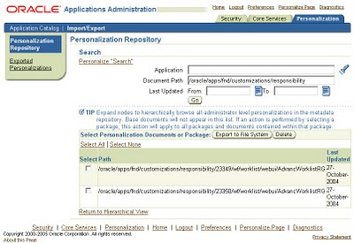 Anil's Oracle Application Framework Blog: Deploying Personalizations