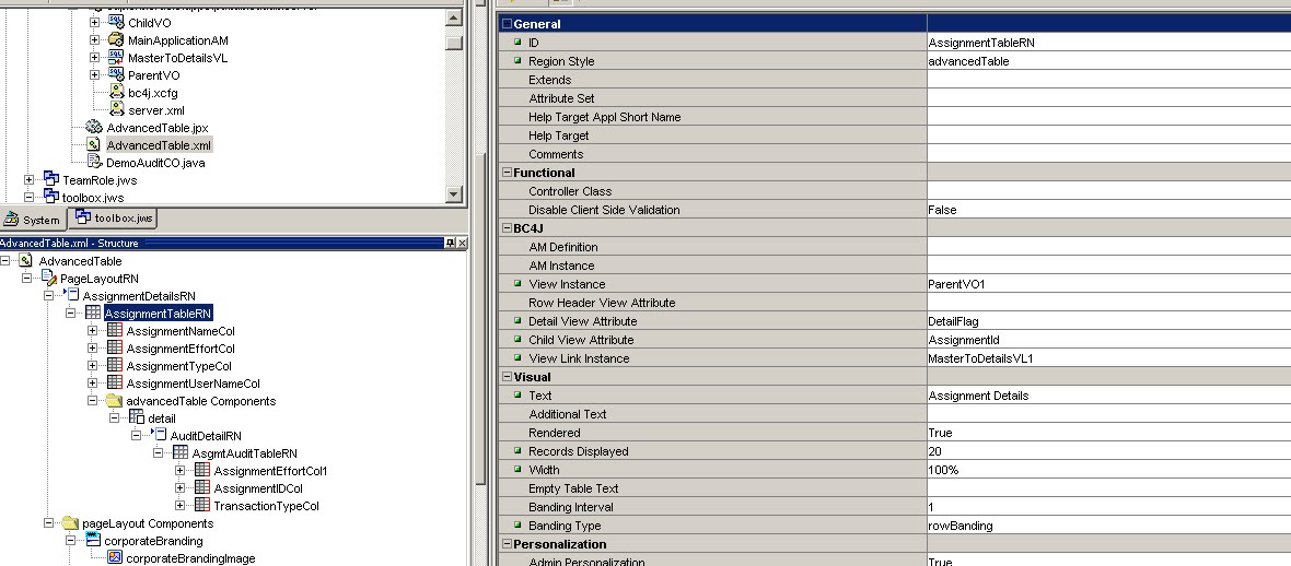 Anil S Oracle Application Framework Blog Advanced Table In Advanced Table Via View Link