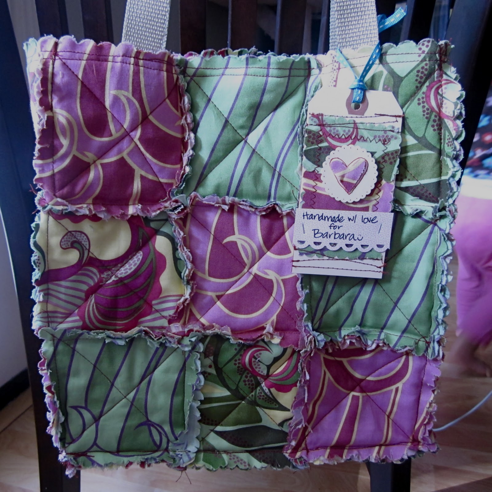 TeaDub Design: Rag Quilt Tote for Barbara