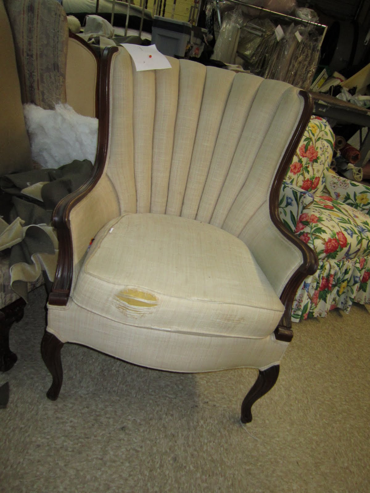 The Drapery Lady: Channel Back Chair
