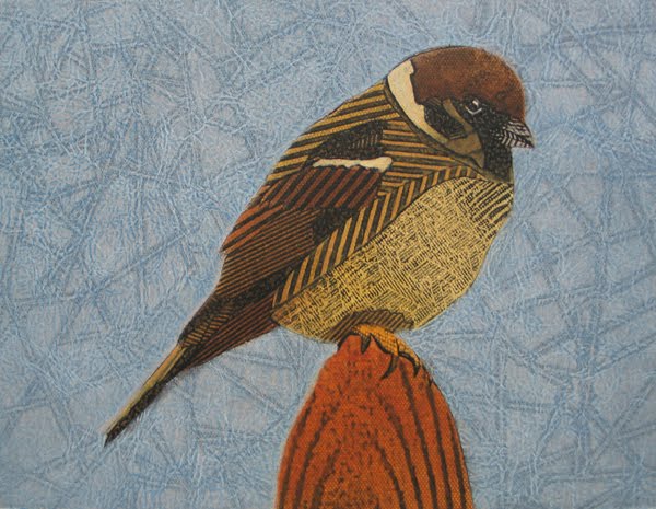 Bonnie Murray Prints: Tree Sparrow #3 & #5 (Collagraph of Bird by ...