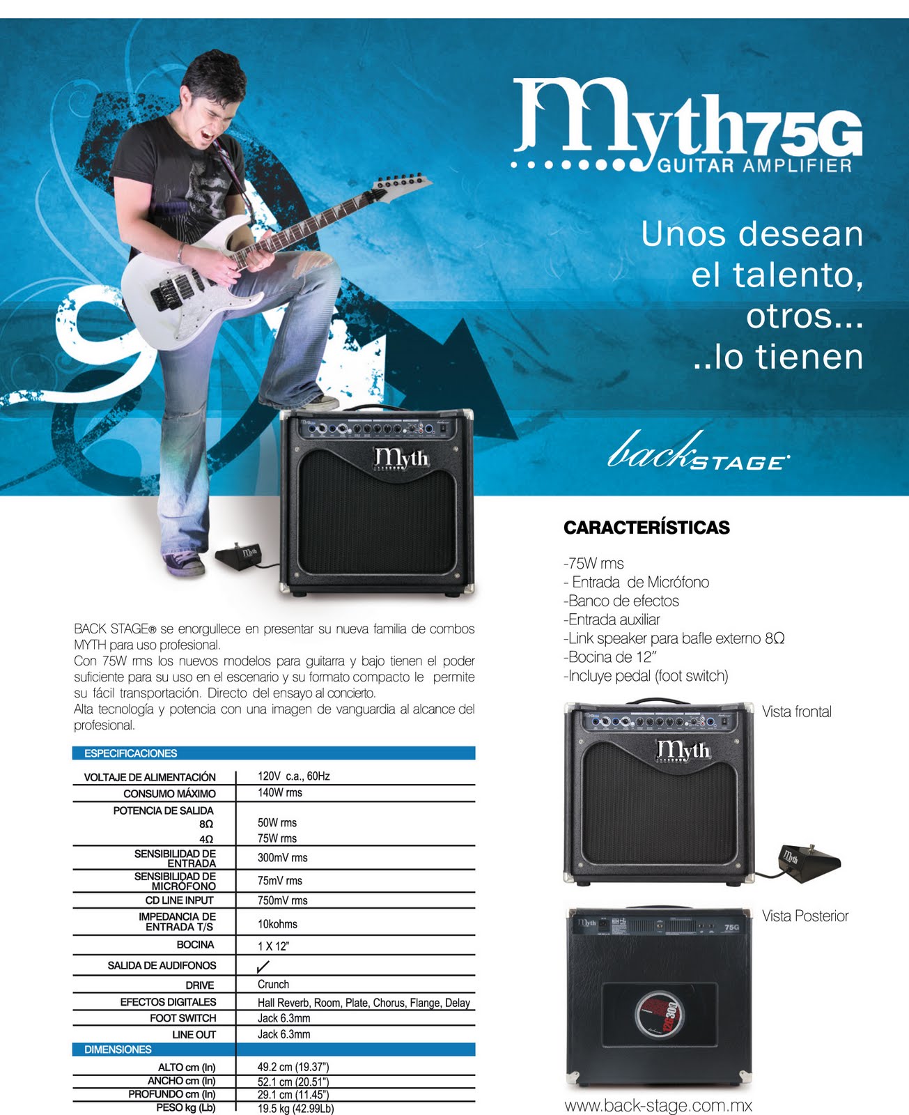 Sensey Electronics: Myth 75G Amplificador para Guitarra por BACK STAGE®