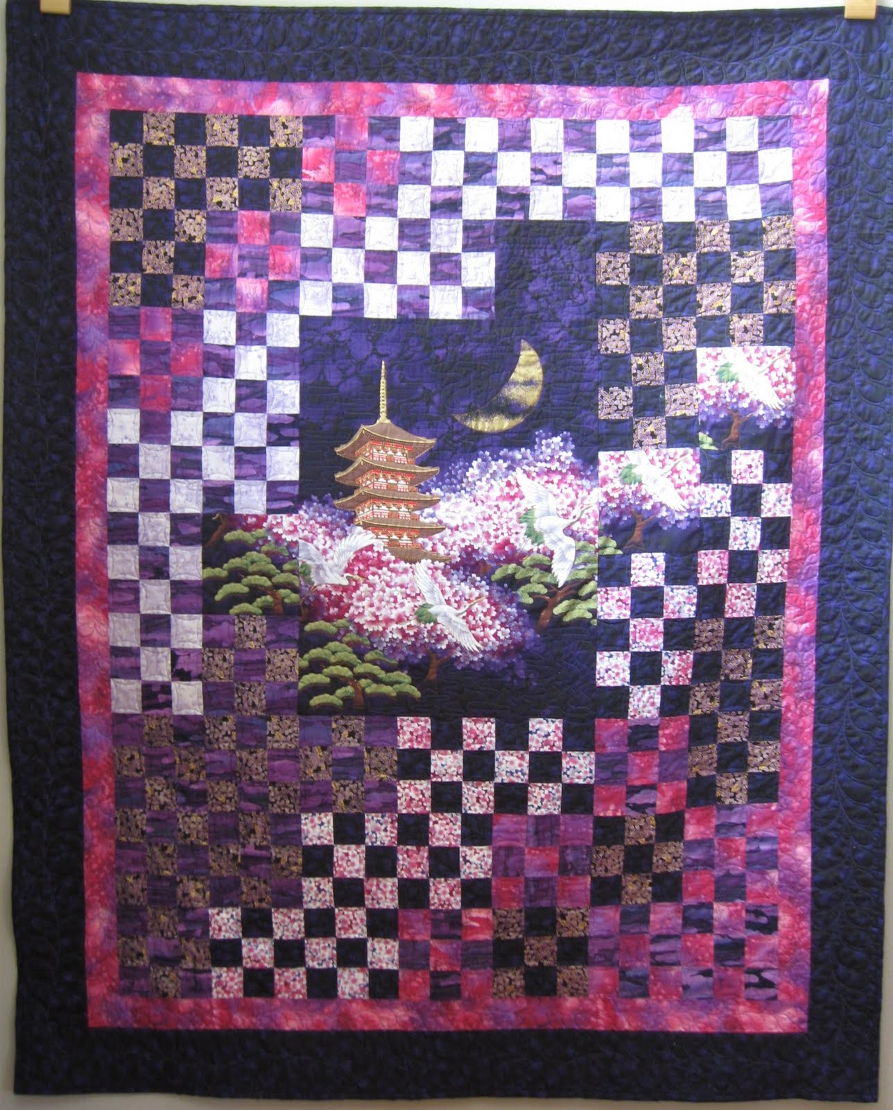 Oregon quilt: Purple 9 Patch Pizzazz -- Two versions