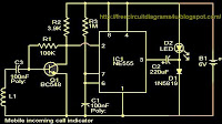 FREE CIRCUIT DIAGRAMS 4U: Mobile incoming call indicator