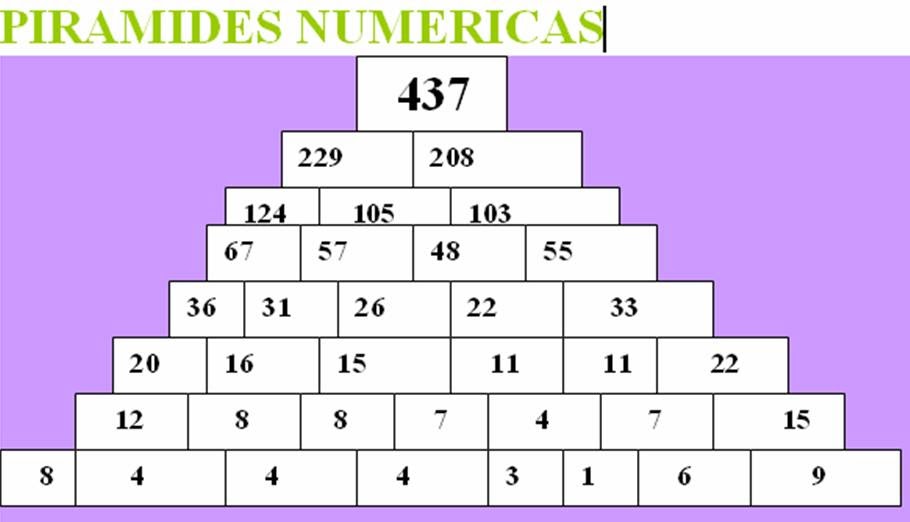 Razonamiento Matematico: Piramides numericas
