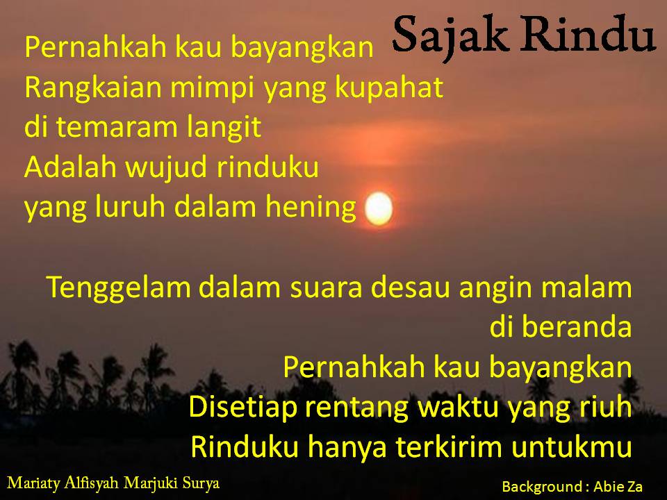 Kalung Permata Buat Suami dan Anak Anak Ku: Sajak Rindu