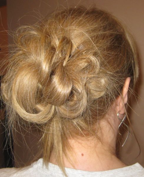 My Bumpy Middle Aged Long Hair Journey: Messy Bun Updo