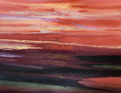 Landscape Artists International: "Autumn Sunset IV" Original Abstract ...