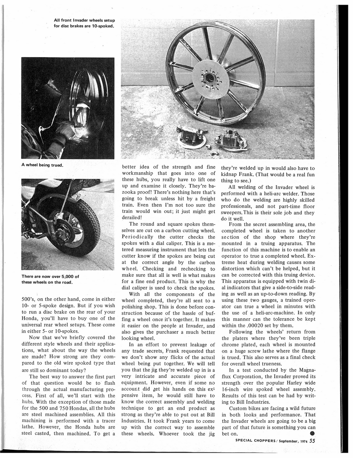 So'full Garage: Invader Wheels Article - Special Choppers - Sept. 1974