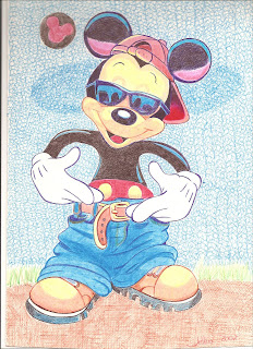 DESENHOS E PINTURAS QUE FIZ: MICKEY RAPPER