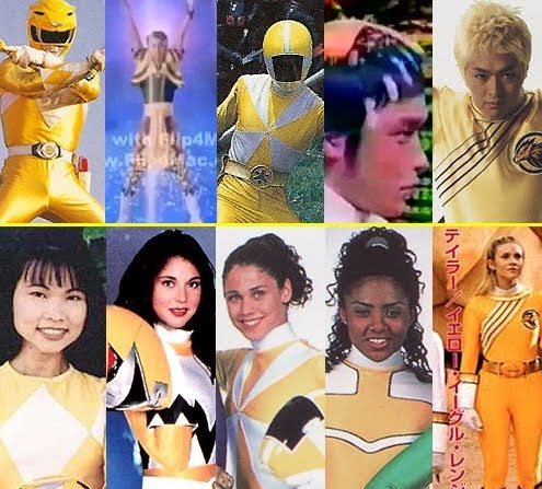 Henshin Grid: Male Yellow Rangers and Female Blue Rangers