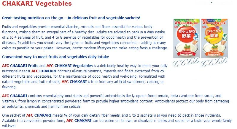 Health & Beauty Supplement For You and Me: CHAKARI Vegetables~ Great ...