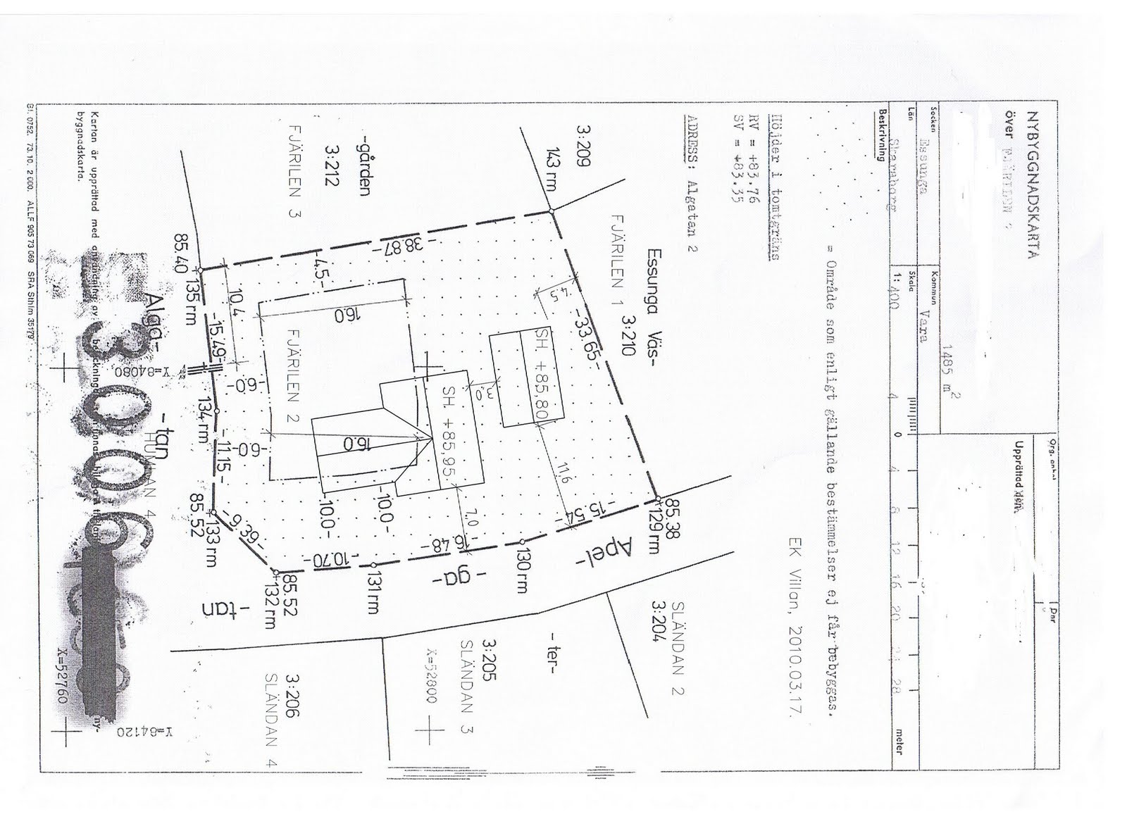 Villa Därnemyr: Situationsplan