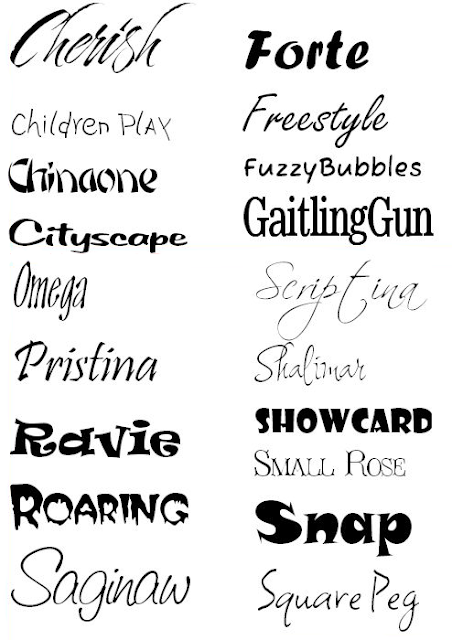 Cindy's Vinyl Creations: Fonts