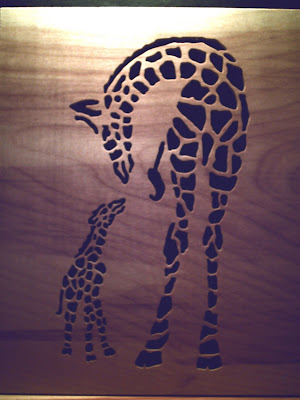 Barry's Scrollsaw Creations: Mother Giraffe and Child