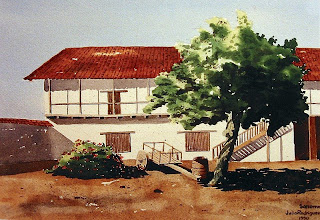 SOUTHERN SKETCHES / COLLIERVISIONS: Courtyard, Mission San Francisco Solano