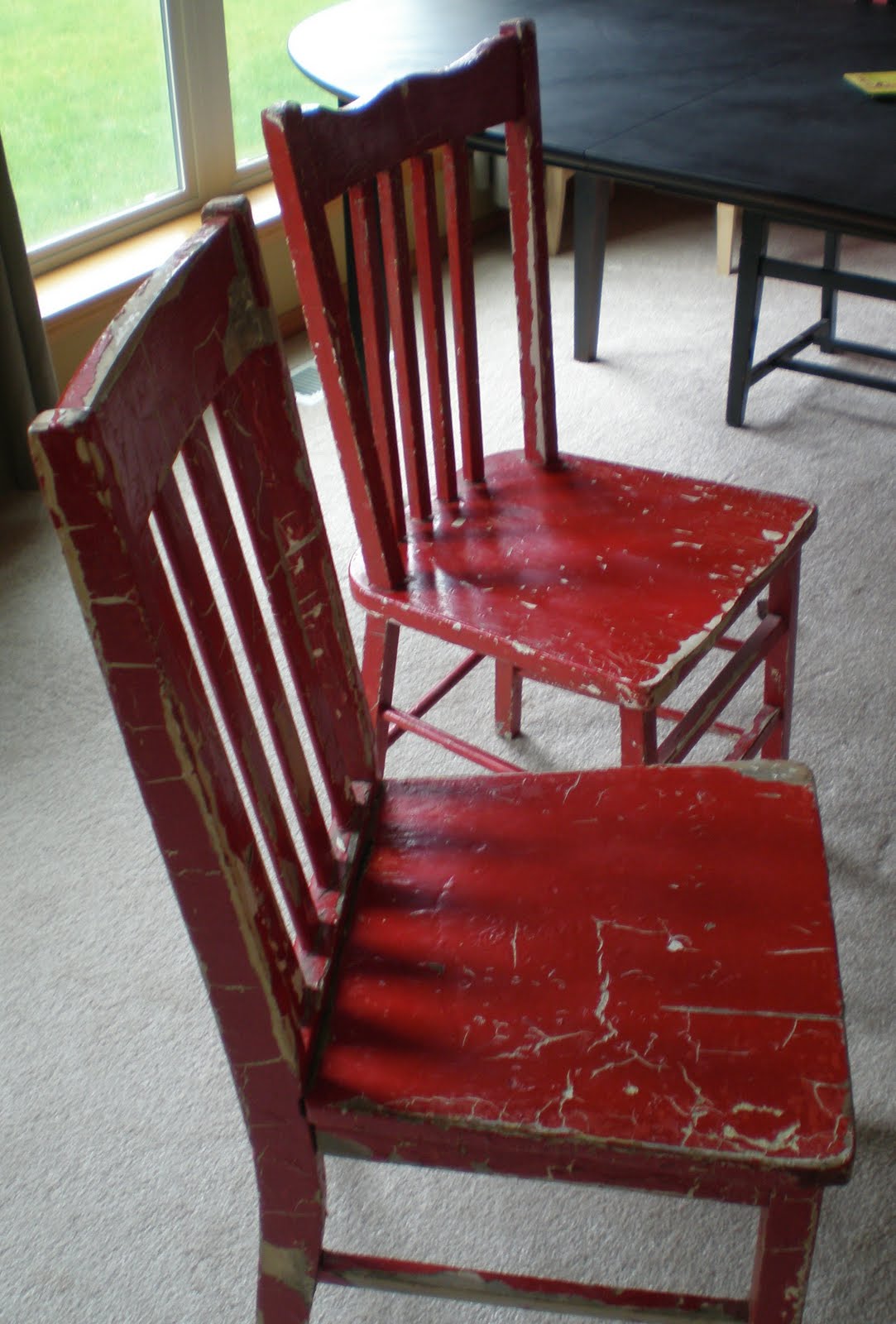 Our Pumpkin and Sweet Pea: RED Dining Room Wall and Vintage RED Chairs