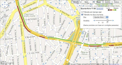 Inside São Paulo: Google Maps provides traffic status in Sao Paulo city
