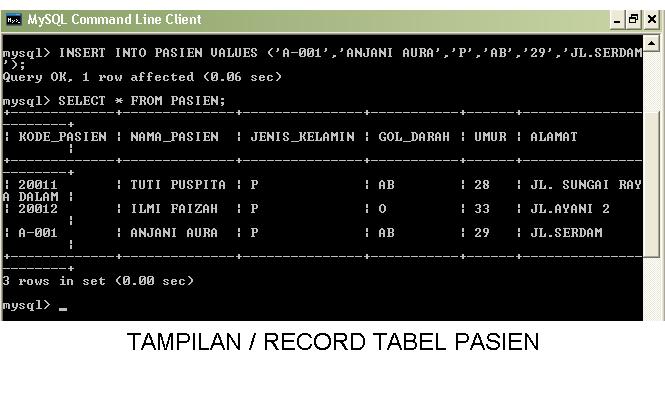 KING: DATABASE RUMAH SAKIT MENGGUNAKAN SQL