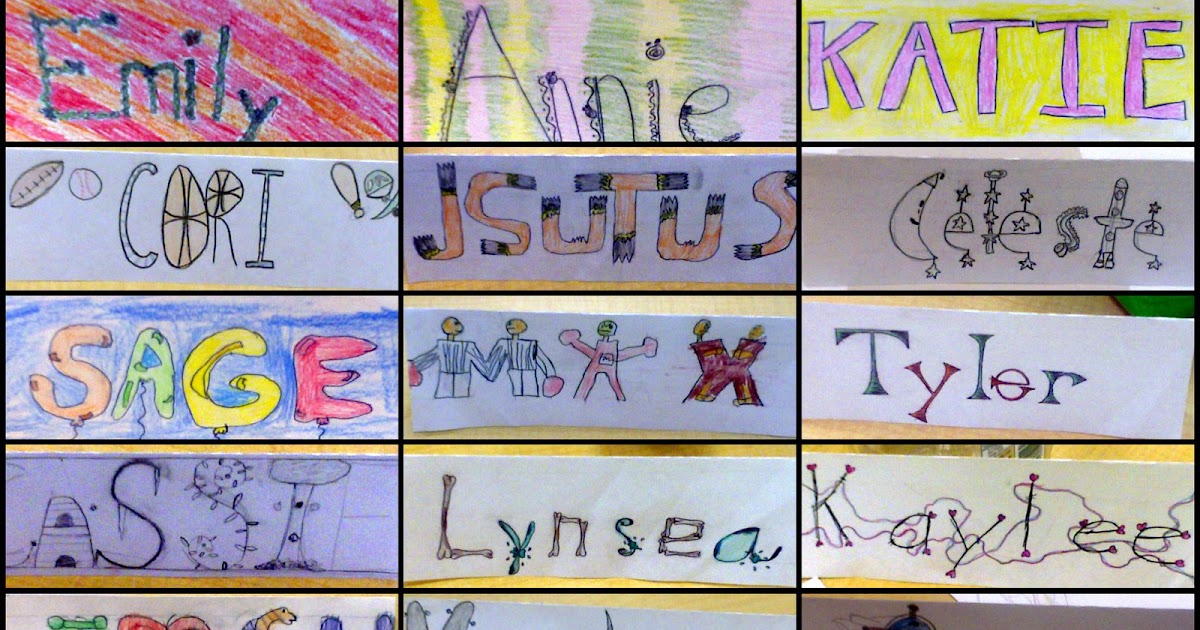 Harvest Artists Blog: 4th grade - Name Art