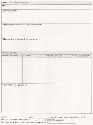 RTI Teachers' Quick Reference Guide: Sample Documentation Sheets