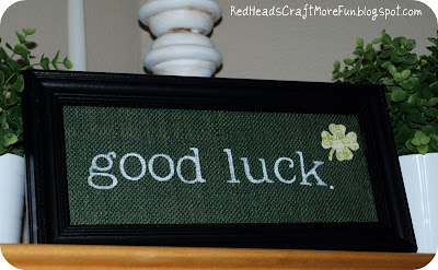 Red Heads Craft More Fun: good luck.