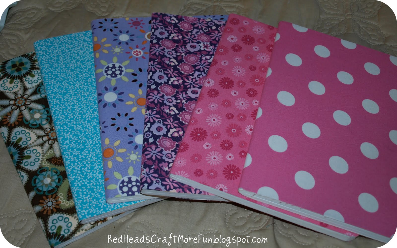 Red Heads Craft More Fun: Fabric Covered Notebooks